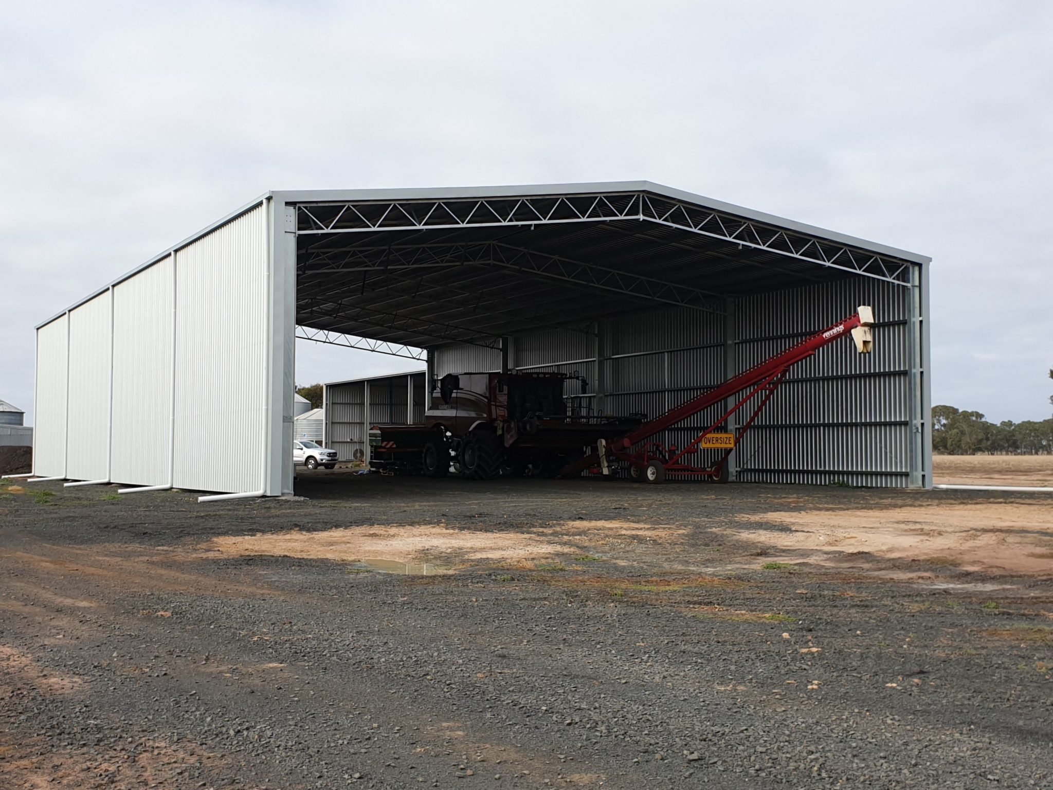 32m x 18m x 6m drive-through machinery shed - Action Steel