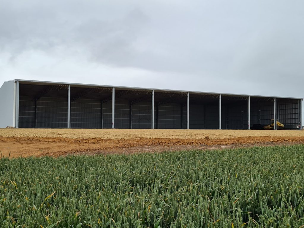 68m x 30m x 8m open-front hay shed - Action Steel