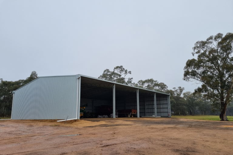32m x 24m x 6.5m open-front machinery shed - Action Steel